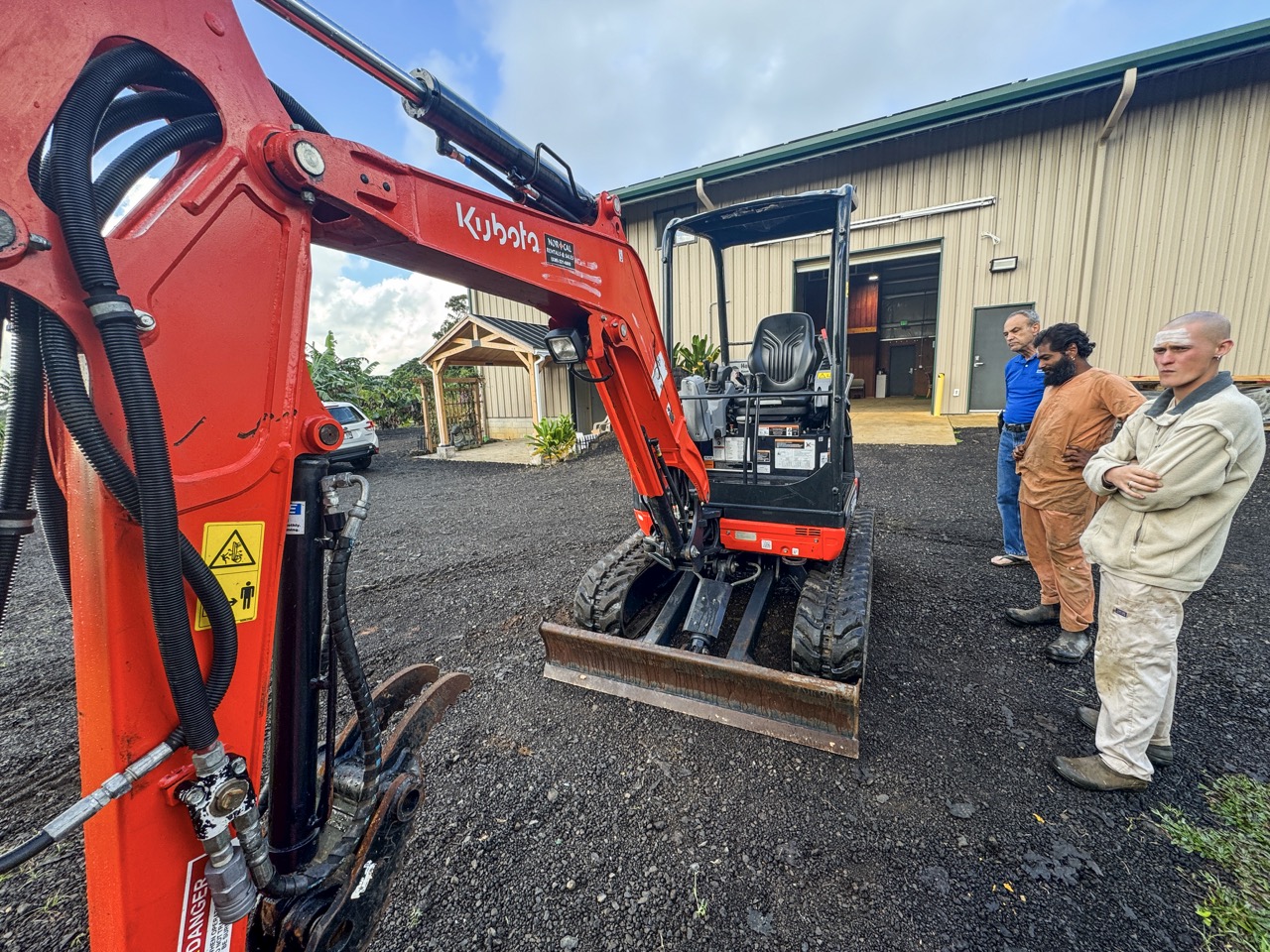 A Blessing for Our Kubota Trackhoe - Kauai's Hindu Monastery