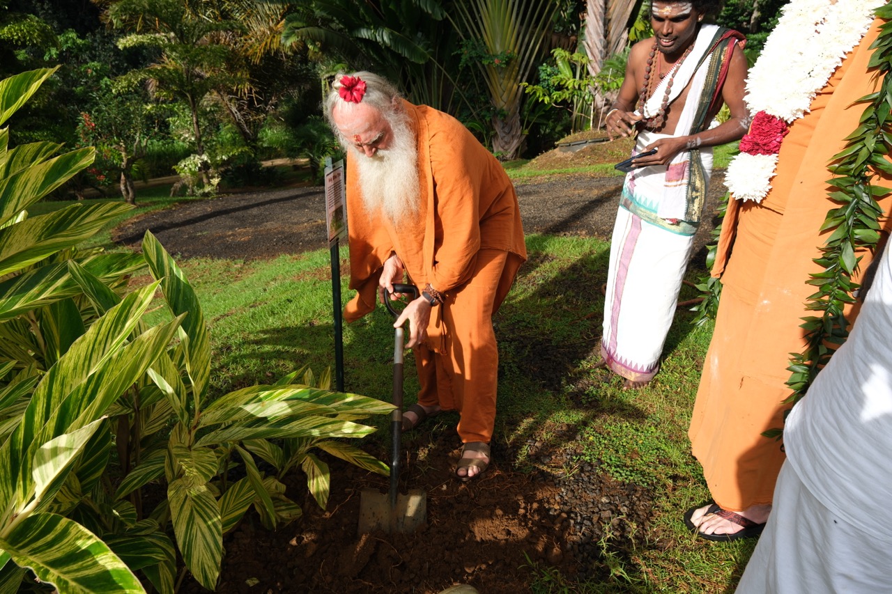 Planting a New Bilva Tree - Kauai's Hindu Monastery